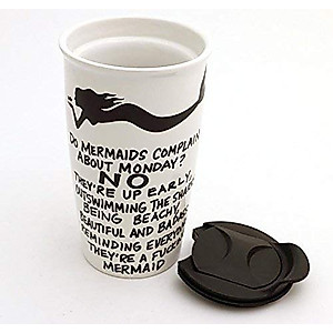 Mature Mermaid Travel Mug Ceramic LennyMud by Lorrie Veasey