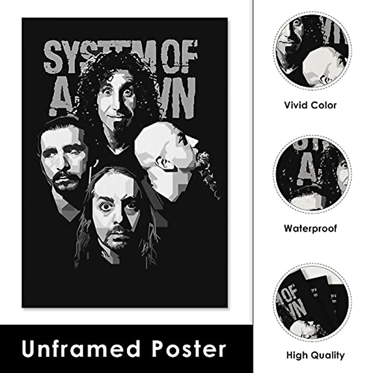 Poster Art Painting, System Merch Of A Down Canvas Print for Living Room, Bedroom, Dorm, Home, Office Wall Decoration 12 x 18 Inch
