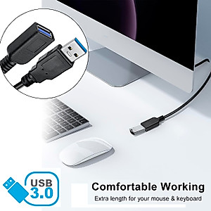 SaiTech IT 4 Pack Short Length 30cm USB 3.0 Extension Cable, Male to Female Extender Cable, USB 3.0 Extender Cord
