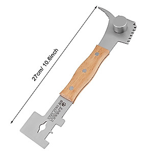 Hilitand Multifunctional Beekeeping Hive Tool, Polished Stainless Hive Scraper Tool with Wood Handle Grip Beekeeping Equipment for Beekeepers