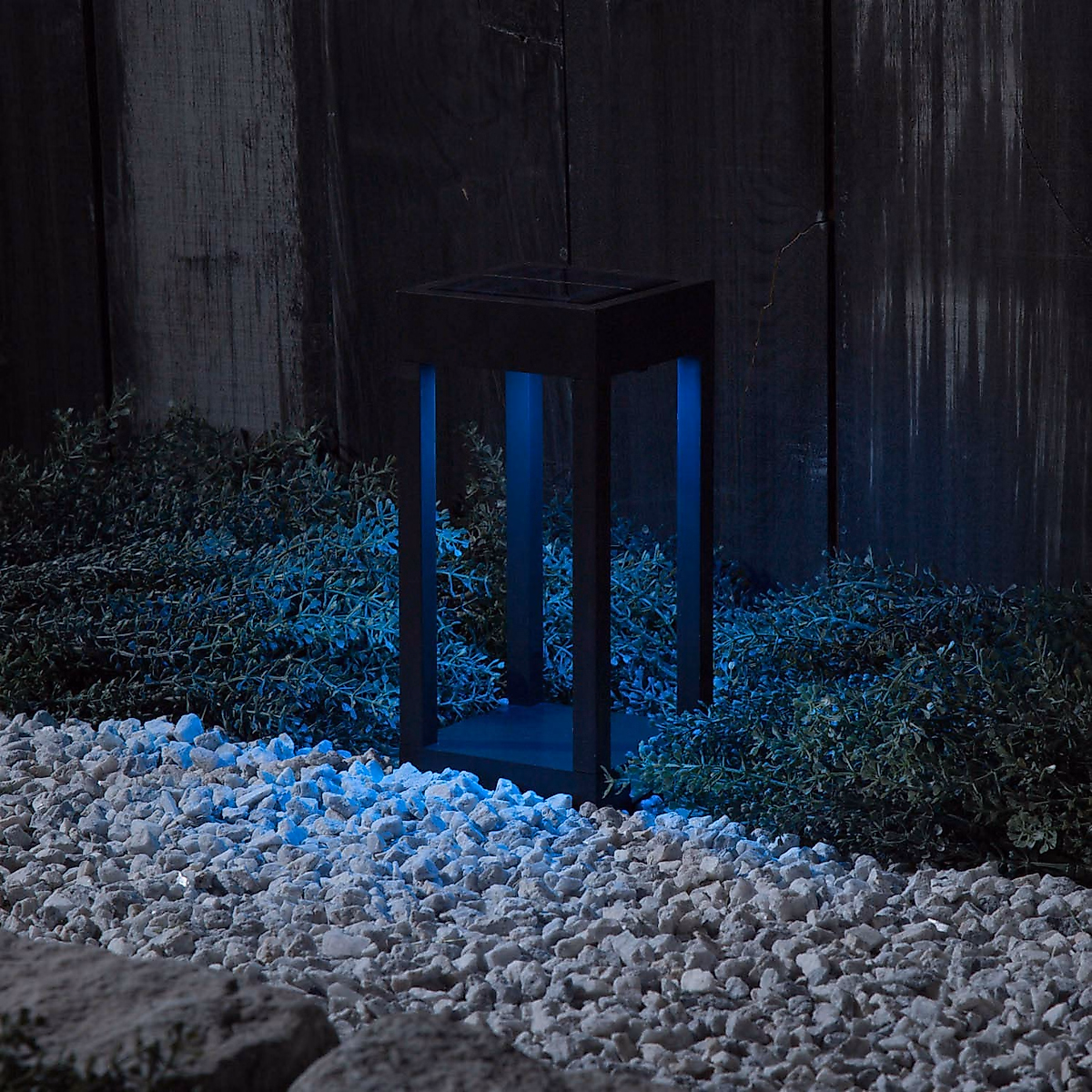 LampLust Solar LED Pathway Light - 9 Inch Tall, Cool White or Color-Changing, Modern Outdoor Bollard Lighting, Built-in Solar Panel, Stake & Battery Included