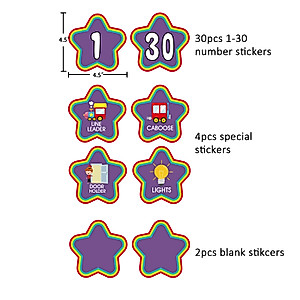 WaaHome Line Up Spots for Classroom Floor - 36pcs 4" Removable Vinyl Dots Number Stickers - Teacher Supplies and Decorations