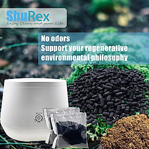 Shurex Odor Absorbing Filter Refills for Lomi Smart Waste Kitchen Composter Top and Back Filters, Replacement Activated Charcoal Filters Compatible with Lomi Electric Countertop Compost Bin