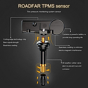 ROADFAR Tire Presure Sensor 315MHz Tire Pressure Monitoring System Sensor (TPMS) Fits for Buick for Chevrolet for GMC for Pontiac & More Replaces# 13598771 13598772 13586335 Sets of 4