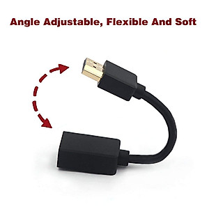 VCE 2-Pack HDMI 90 Degree and 270 Degree Right Angle Male to Female Adapter Bundle with HDMI Swivel Adapter Male to Female HDMI Extension for Google Chrome Cast, Roku Streaming Stick