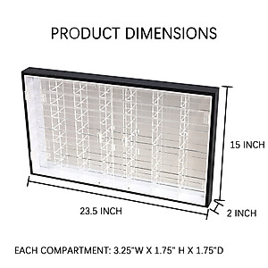 DisplayGifts 1/64 Scale Toy Cars Hot Die-cast Wheels Matchbox Display Case Storage Cabinet Shelf Rack for 56 Slots - 2 Doors, 23.5 X 15 X 2 inches