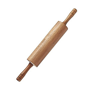 KITEISCAT Acacia Wooden Rolling Pin for Baking- Durable, Non-Stick Dough Roller with Handles- 17 Inches Long For Pizza, Fondant, Crust, Cookie & More- Classic Pastry