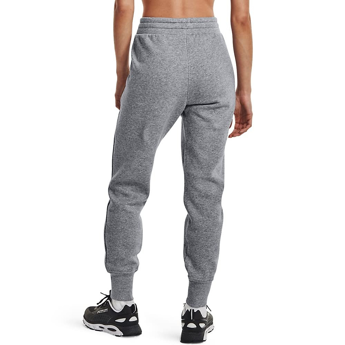 Under Armour Womens Rival Fleece Joggers , Steel Medium Heather (035)/Black , Large