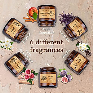 Scented Candles Gifts Set Women, 6 Pack 3.5oz Organic Aromatherapy Jar Candles Bulk, 6 Scents Soy Wax Candles Home, Christmas Birthday Valentines Mothers Day Presents for Mom Her Woman Stress Relief
