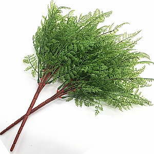 CATTREE Artificial Shrubs Bushes, Plastic Fern Leaves Persian Grass Fake Plants Wedding Indoor Outdoor Home Garden Verandah Kitchen Office Table Centerpieces Arrangements Christmas Decoration 4 pcs