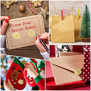 Gersoniel 480 Christmas Embossed Envelope Seals Stickers Wax Foil Seal Stickers Envelopes Self-Adhesive Seal for Greeting Card Wedding Party Decor(Funny Style,Gold)