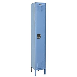 Hallowell U1228-1MB Marine Blue Steel Premium Wardrobe Locker, 1 Wide with 1 Opening, 1 Tier, 12" Width x 78" Height x 12" Depth, Knock Down