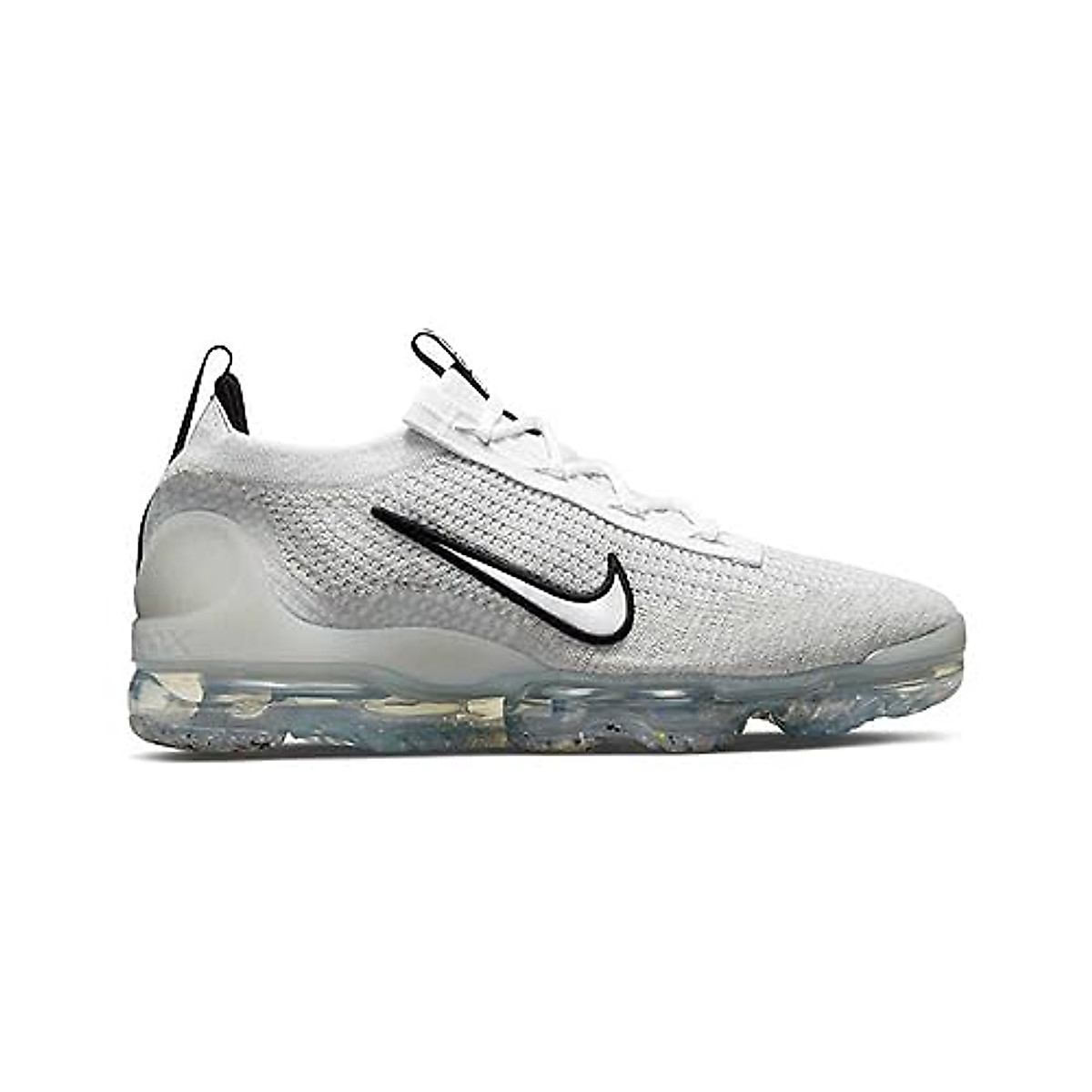 Nike Men's Air Vapormax 2021 Flyknit Sneaker, White/White/Black/Metallic Silver, 9