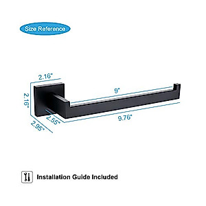 TASTOS Premium Stainless Steel Hand Towel Holder, Square Hand Towel Ring Heavy Duty Wall Mounted Modern Hand Towel Bar for Bathroom Kitchen, Matte Black