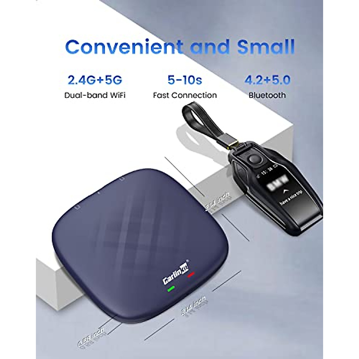 Carlinkit CarPlay Ai Box Android 12.0, 8+128G Adapter with Netflix, YouTube, Hulu,Disney+，Ai Box CarPlay Dongle Magic Box Carplay to Stream Media to Car & TV, Wireless CarPlay & Android Auto