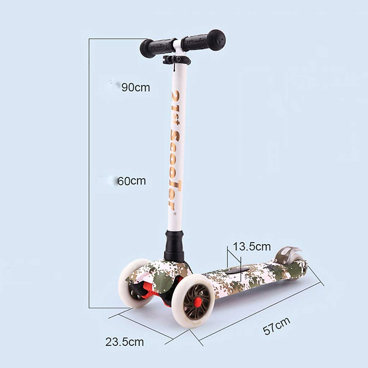 Ygqtbc Scooter for Kids, Kick Scooter for Toddlers Girls Boys with LED Light Up Wheels, Adjustable Height Scooter for Children from 2 to 15 Years Old ( Color : B )