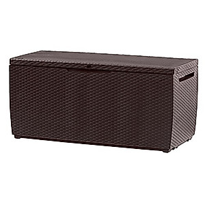 Keter Capri Outdoor Plastic Storage Box Garden Furniture, 123 x 53.5 x 57 cm, Brown