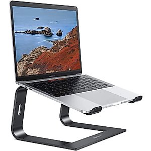 OMOTON Laptop Stand, Detachable Laptop Mount, Aluminum Laptop Holder Stand for Desk, Compatible with MacBook Air/Pro, Dell, HP, Lenovo and All Laptops (11-16 inch), Black