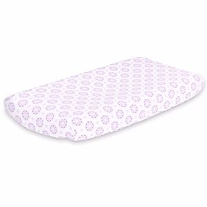 The Peanutshell Lilac Medallion Changing Pad Cover
