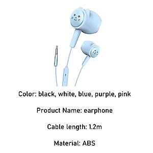 Gaweb Earphones, Sports Headphone Cute Cats Shape Durable Plastic Wired Games Headset for Outdoor - Blue, (2533725-Gaweb-1)