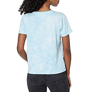 The Drop Women's Courtney Short Sleeve Tiny Crew Neck Jersey T-Shirt Shirt, -Sky Blue Tie Dye, S