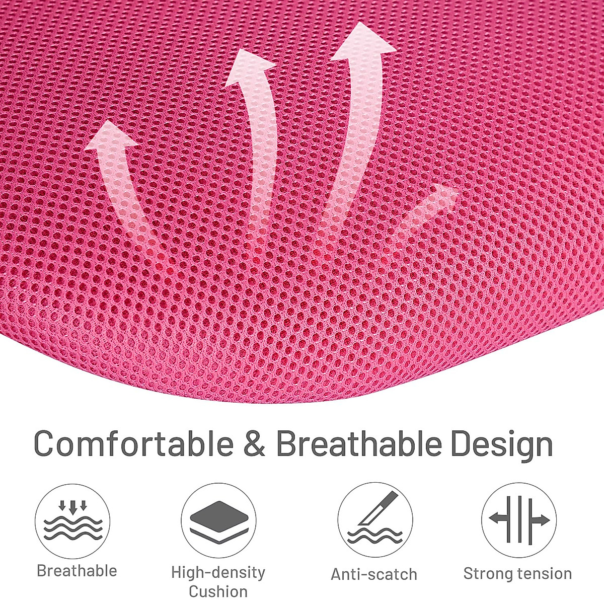 FurnitureR Kids Desk Chair, Armless Small Office Chair Adjsutable Swivel Task Chair with Soft Cushion for Study Kids Teens Child, Pink