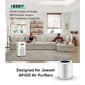 Jowset Replacement H13 HEPA Air Purifier Filter for CADR 400+ m³/h Air Purifier, Activated Carbon (Original Filter)