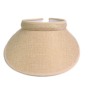 Men Women Athletic Straw Summer Outdoor Piping Clip On Sun Visors