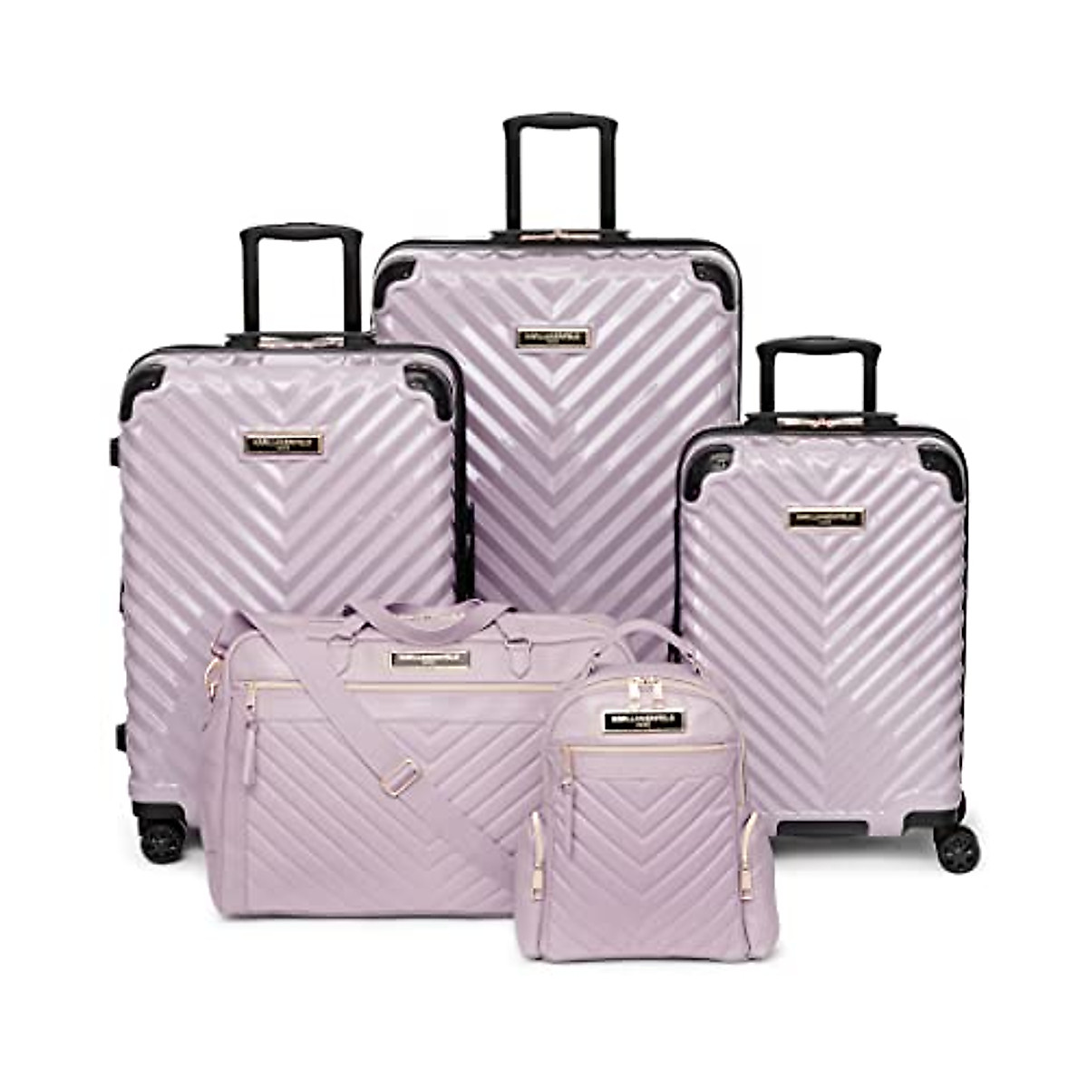 Karl Lagerfeld Paris Women's Suitcase Spinner Wheels Hardside, Lilac, One Size