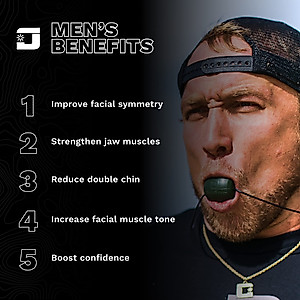 Jawzrsize Pop 'N Go Jaw, Face, and Neck Exerciser - Define Your Jawline, Slim and Tone Your Face, Look Younger and Healthier - Helps Reduce Stress and Cravings - Facial Exerciser (Advanced Green)