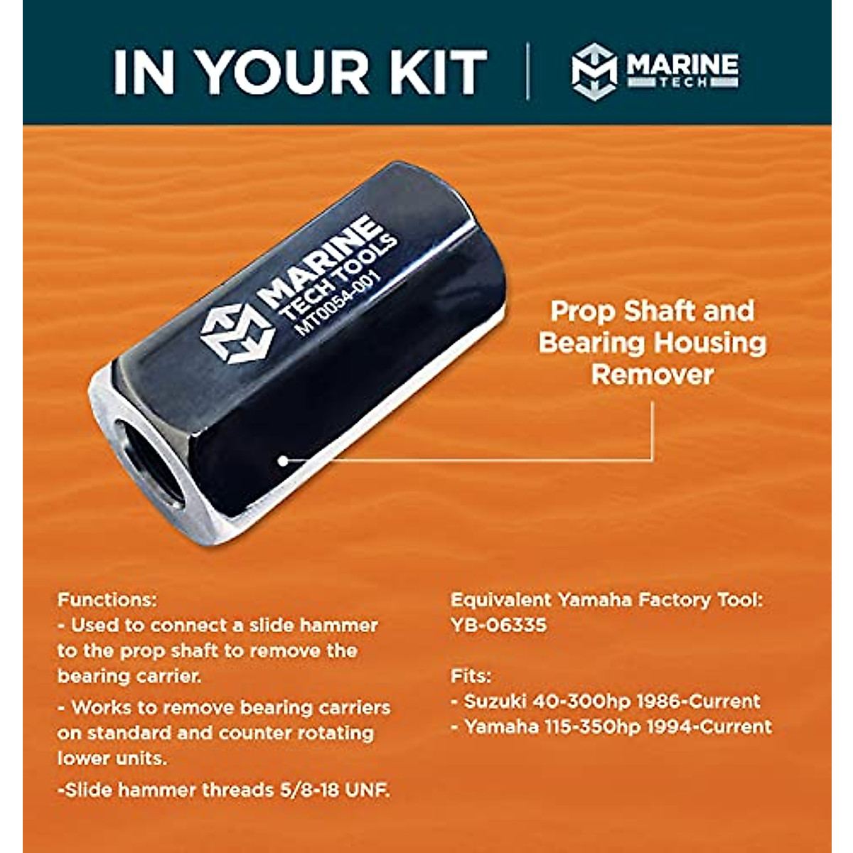 Marine Tech Tools Prop Shaft and Bearing Housing Remover — Fits Suzuki, Yamaha 115-350hp, Honda 75-250hp — Removes Bearing Carriers Fast and Easy