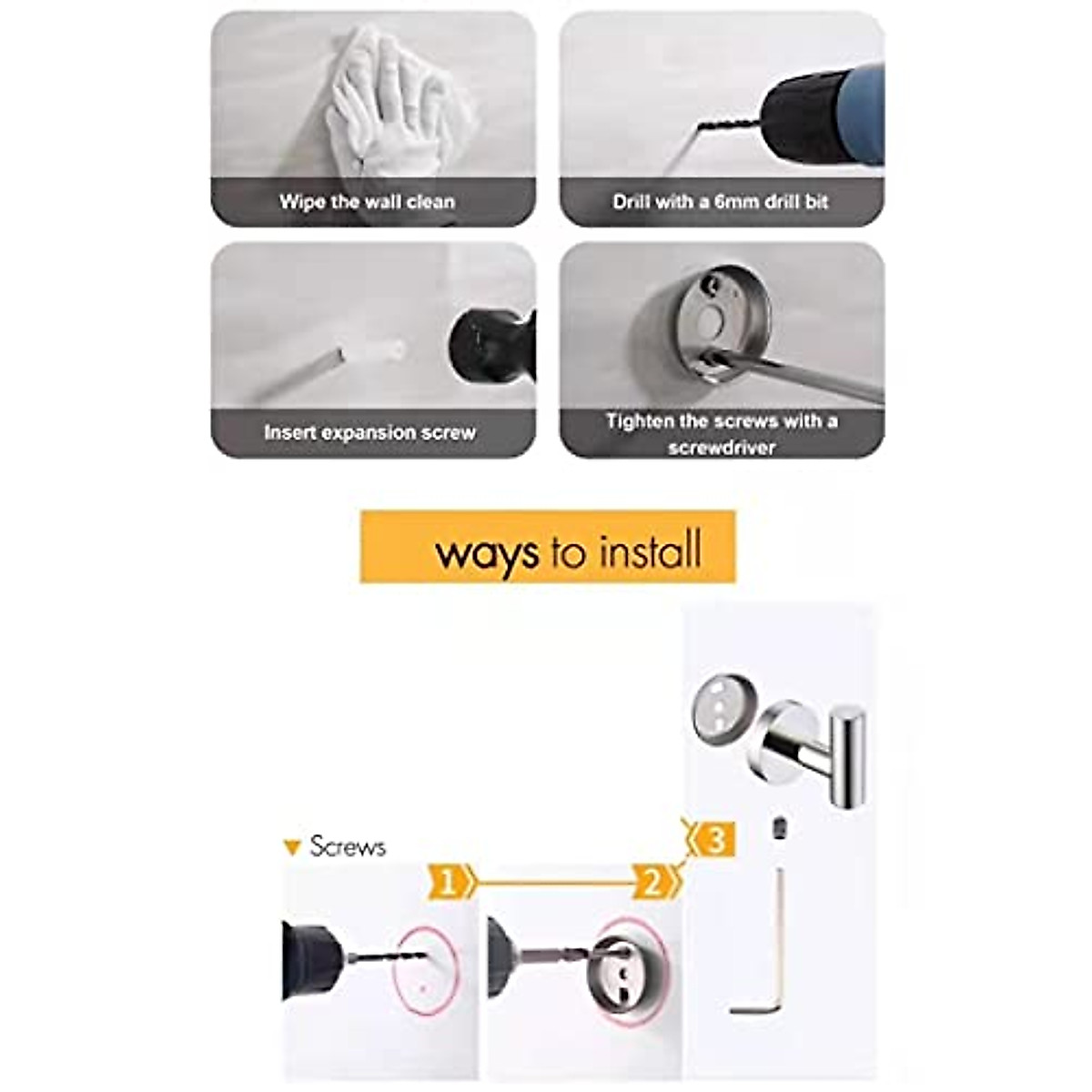 WALLERRY 4 Pack Polished Chrome Towel Hooks, Coat Hook Robe Towel Hook Bathroom Cabinet Closet Sponges Hook SUS 304 Stainless Steel Wall Hook for Bath Kitchen Bedroom Garage Heavy Duty Wall Mounted