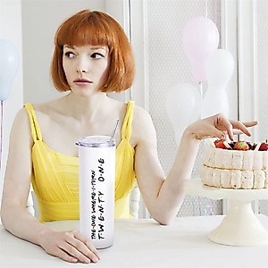 21st Birthday Gifts For Her 21st Birthday Decorations For Her 20 OZ White Skinny Wine Tumbler Turn 21 Travel Cup With Lid Straw Happy 21 Year Old Bday Presents For 2003 Born Women Girls Female