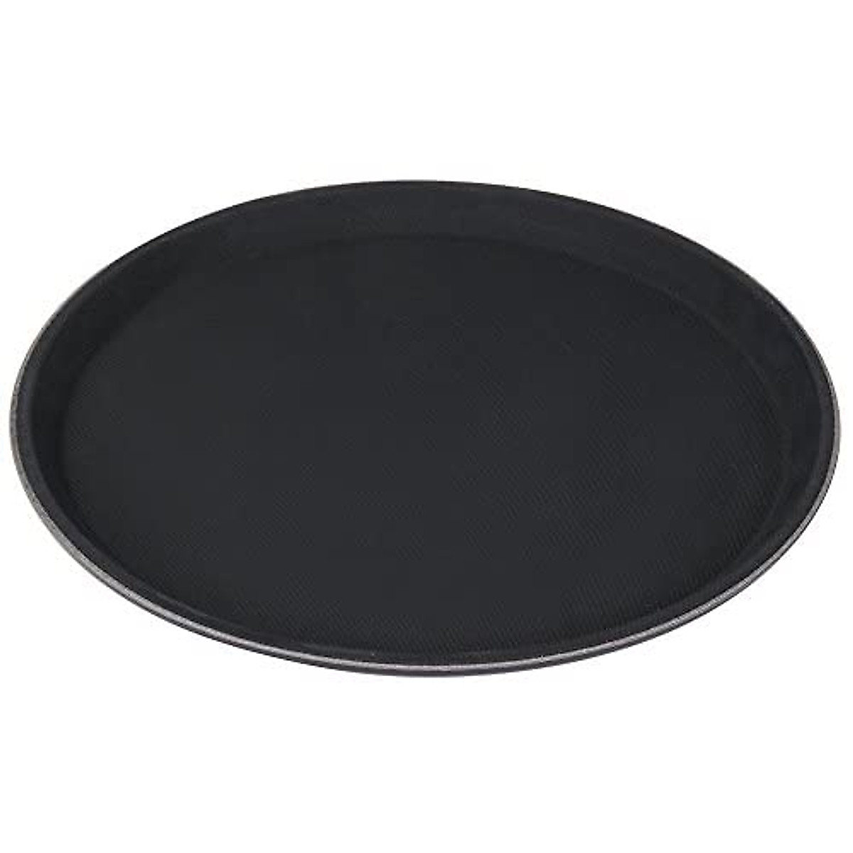 TrueCraftware Set of 2 Round 16" Non-Slip Serving Trays Black- Serving Tray Serving Coffee Appetizer Breakfast Perfect for Kitchen Café Hotel and Restaurants