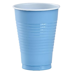 Light Blue Solid Color Plastic Party Cup (12 Oz.) 20 Count - Premium Quality and Durable, Perfect for Any Celebration
