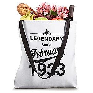 90th Birthday 90 Year Old Born in February 1933 Vintage Tote Bag