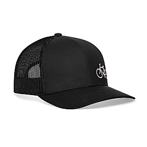 HAKA Bicycle Embroidered Trucker Hat, Bike Hat Outdoor Hat for Men & Women, Adjustable Baseball Cap, Mesh Snapback, Golf Hat Black