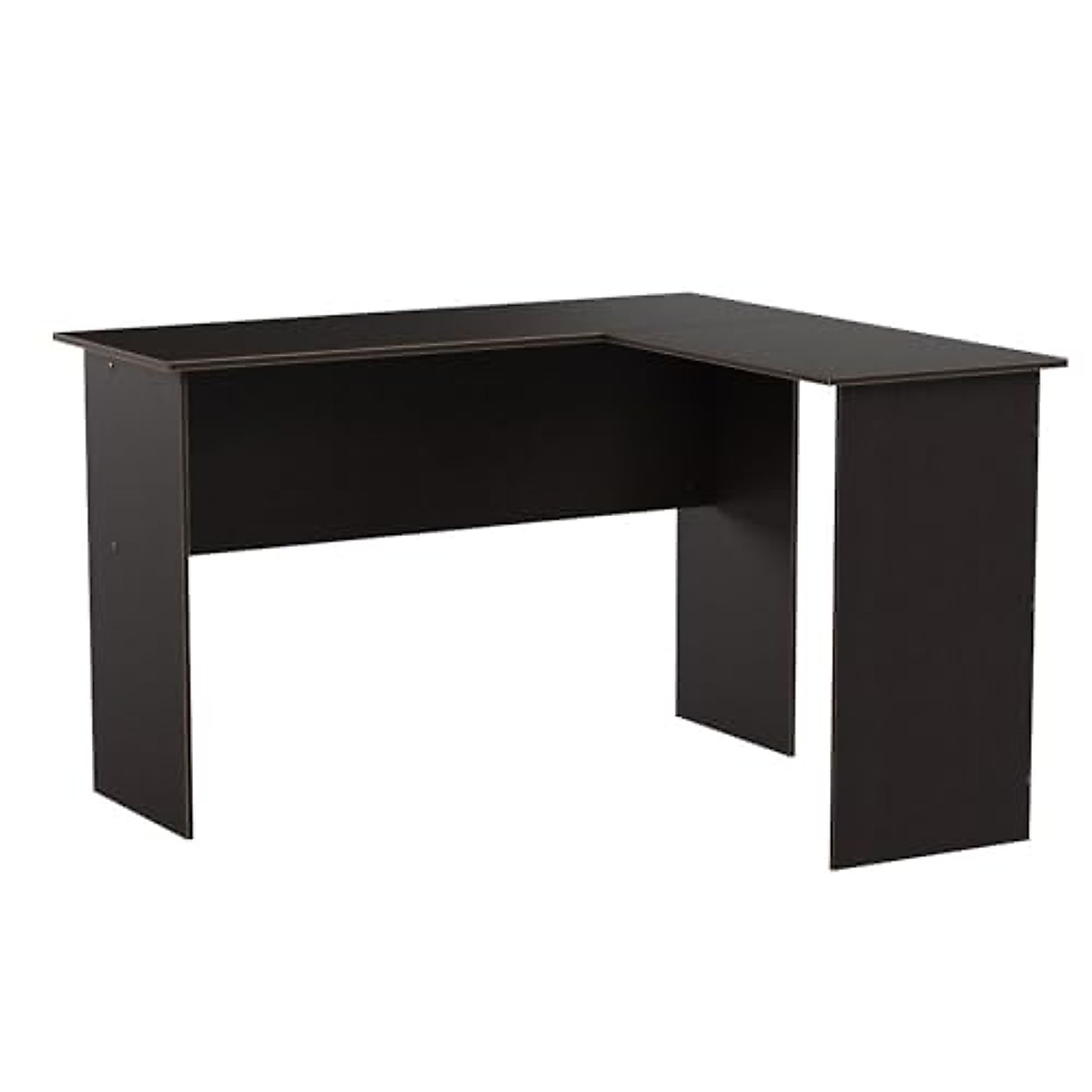 MCombo Office L Shaped Desk, Computer Gaming Desk Small Corner Writing Desk, Work PC Gamer Wood Farmhouse Desk Black