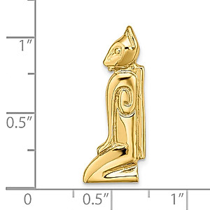 Jewels By Lux 14K Yellow Gold Marco Island Cat with Hidden Bail 2D Pendant