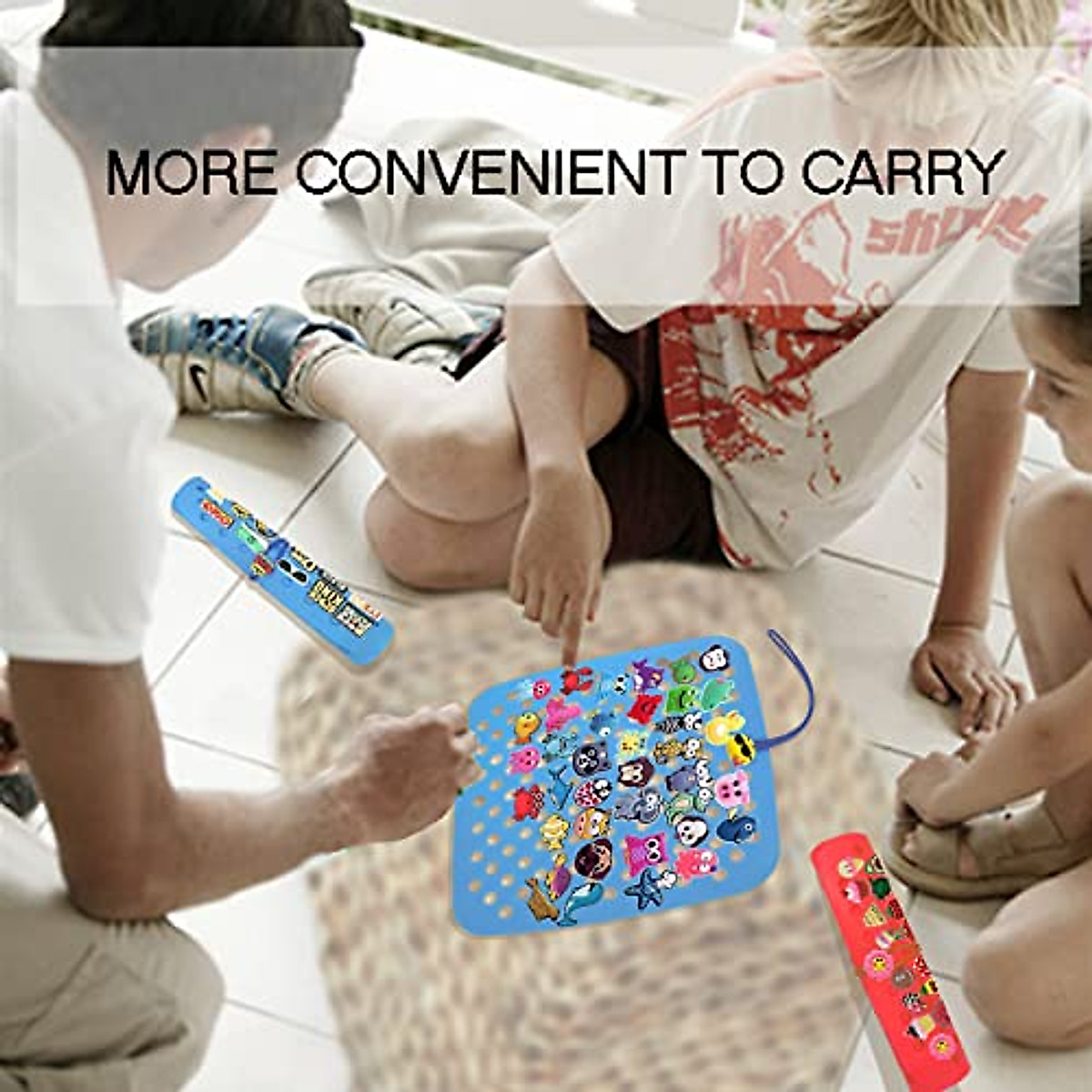 SHENGCHUANG croc charm organizer & storage Shoe Charms display Hanger Portable Hanging Charms Silicone Roll Bag Red(Croc Charms not Included)