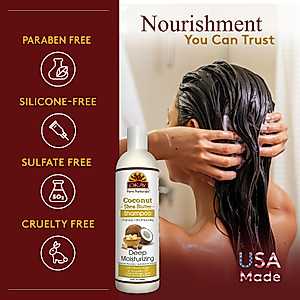 OKAY Coconut&Shea Butter Shampoo Helps Fortify,Strengthen,and Revitalize Hair Sulfate,Silicone,Paraben Free For All Hair Types and Textures Made in USA 12oz