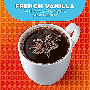 Dunkin' French Vanilla Flavored Ground Coffee, 18 Ounce (Pack of 6)