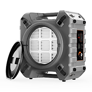 Abestorm HEPA Air Scrubber with 3 Stage Filtration System, Industrial Commercial Air Purifier for Damage Restoration, Stackable Negative Air Cleaner Machine, Airflow Max 550 CFM, S3