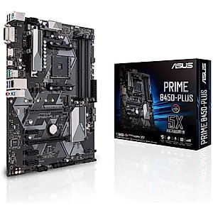 Asus Prime B450-Plus Motherboard Socket AM4 (ATX, AMD AM4, DDR4 Memory, Native M.2, USB 3.1 Gen 2)
