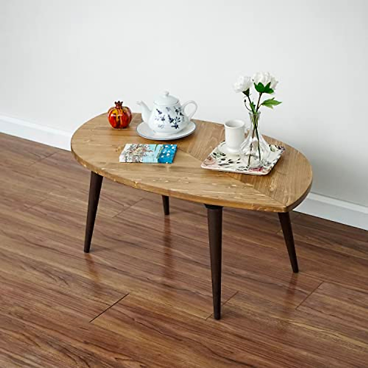Modern Center Table | Spruce Tree Coffee Table | Modern Table | Modern Living Room Furniture | Wooden Furniture (L_Dark)