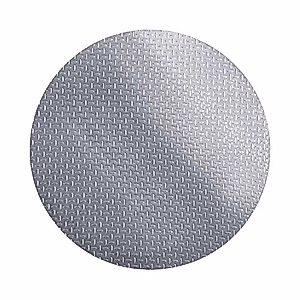 RESILIA - Round Under Grill Mat – Silver, Diamond Plate, Large 27-inch Diameter, for Outdoor Use