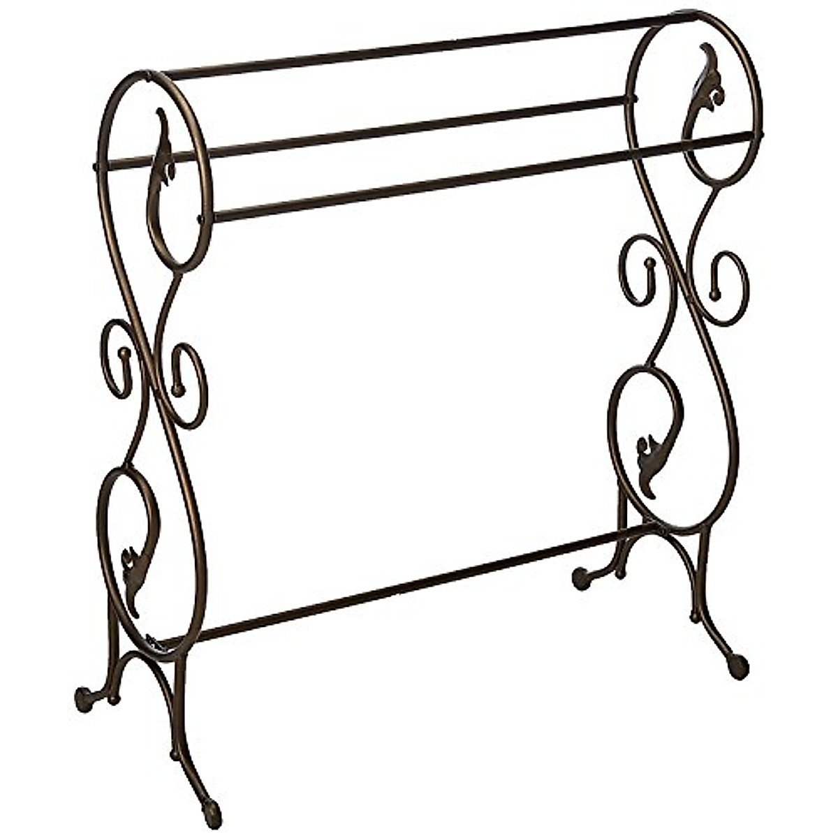 King's Brand Antique Style Pewter Finish Towel Rack Stand