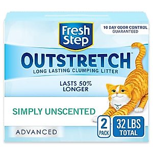 Fresh Step Outstretch, Clumping Cat Litter, Advanced, Unscented, Extra Large, 32 Pounds total (2 Pack of 16lb Boxes)