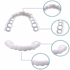 CHNLML,2 PCS Dentures Teeth - Temporary Teeth Perfect Fake Teeth - Veneers Dentures for Men and Women