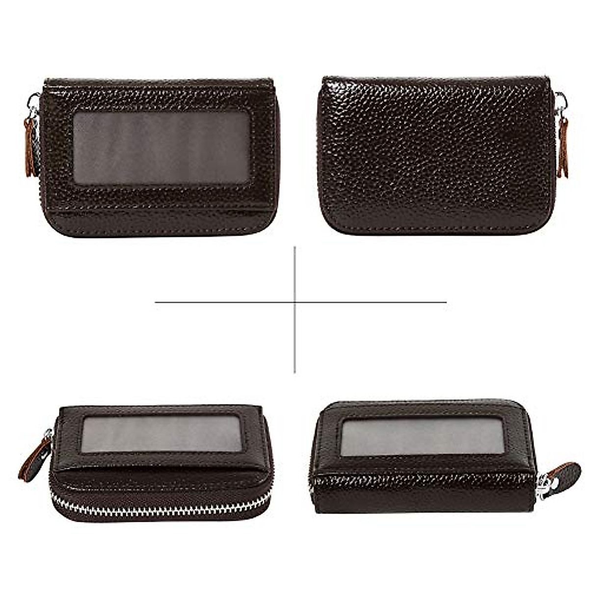 Women's RFID Blocking 12 Slots Credit Card Holder Leather Accordion Wallet,coffee